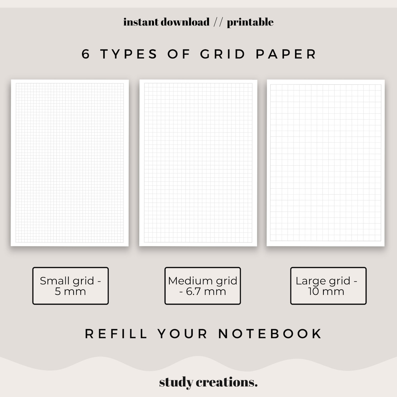 Grid Note-taking Paper Printable Pack | Note Paper | Printables for ...