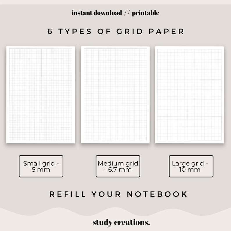 Grid Note-taking Paper Printable Pack | Note Paper | Printables for ...