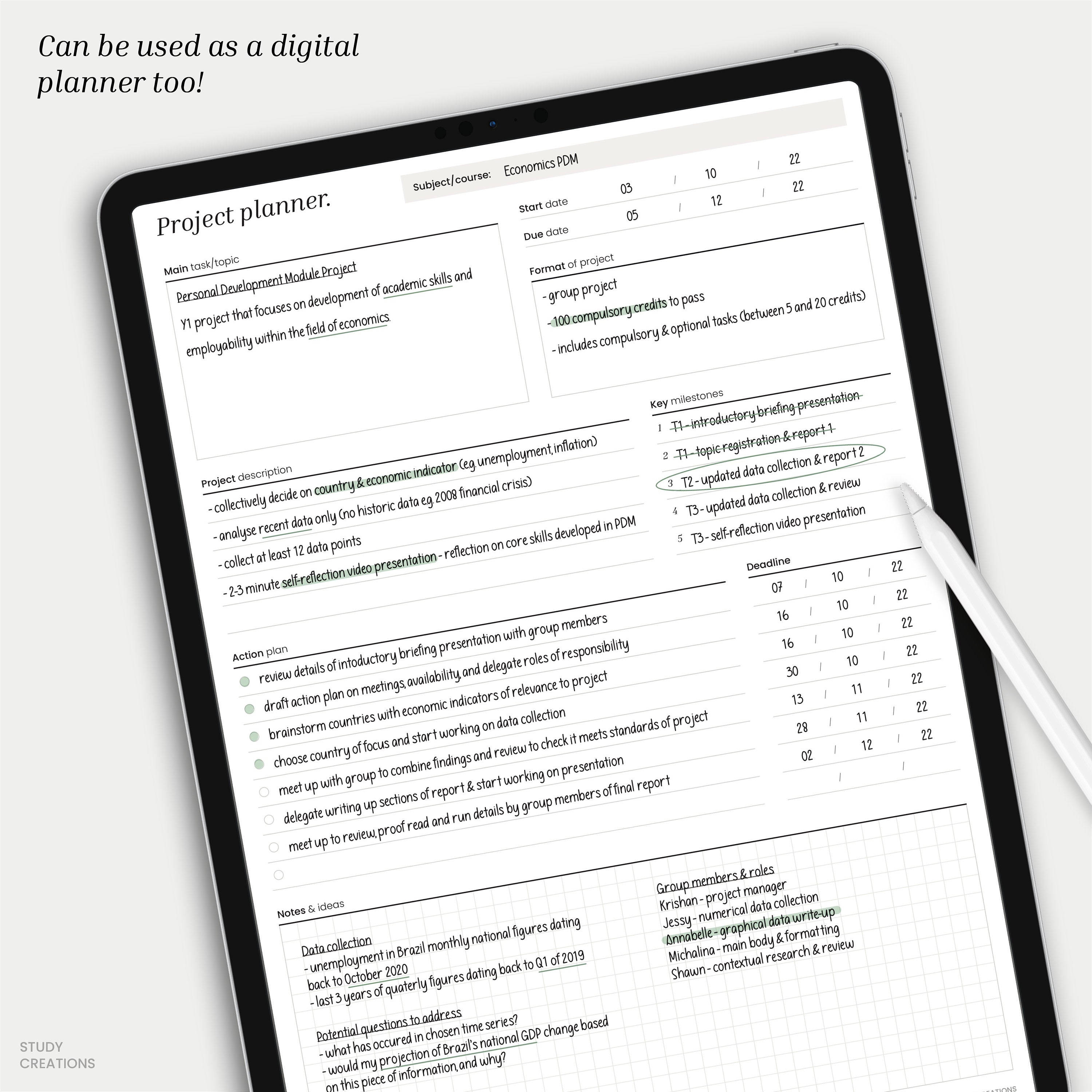 Project Planner Set Project Management Productivity - Etsy