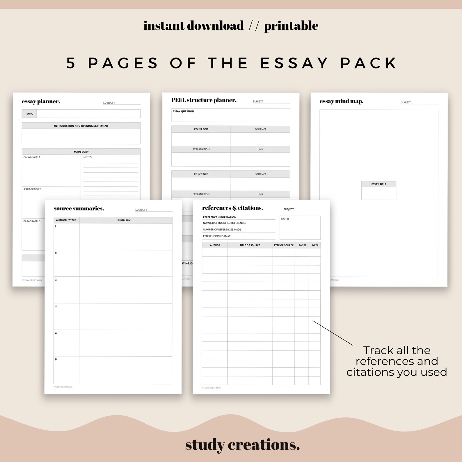 Essay Planner Printable Pack for Students Essay Writing - Etsy UK