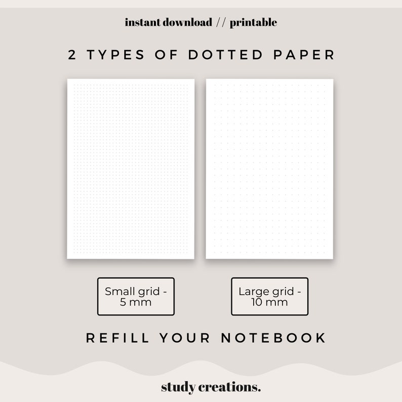 Dotted Note-taking Paper Printable Pack | Bullet Journal Paper | Note ...