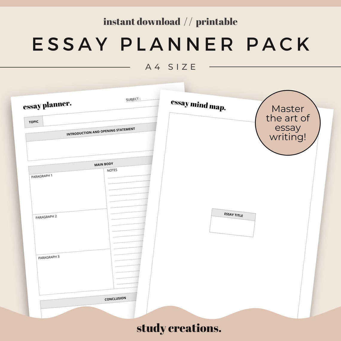 Essay Planner Printable Pack for Students Essay Writing - Etsy