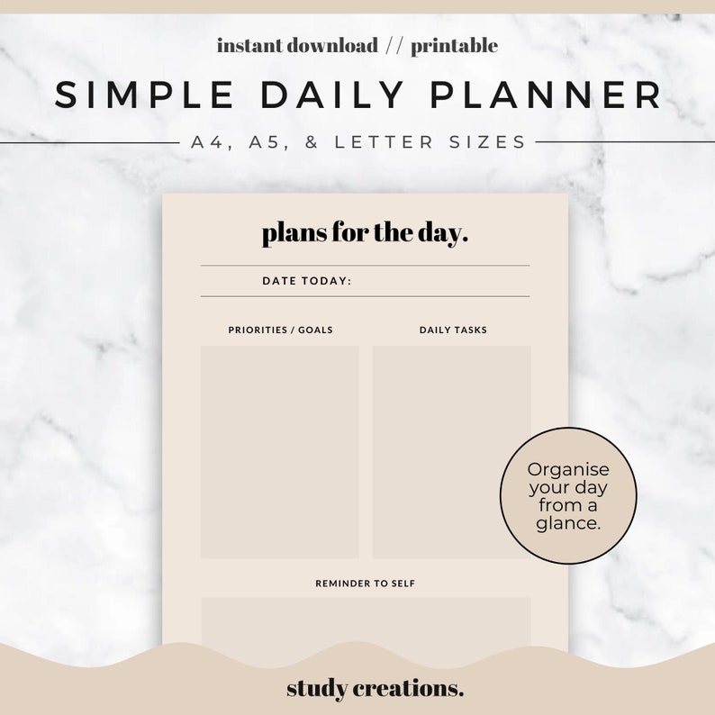 Simple General Daily Planner Printable | Daily Planner | Daily To-do ...