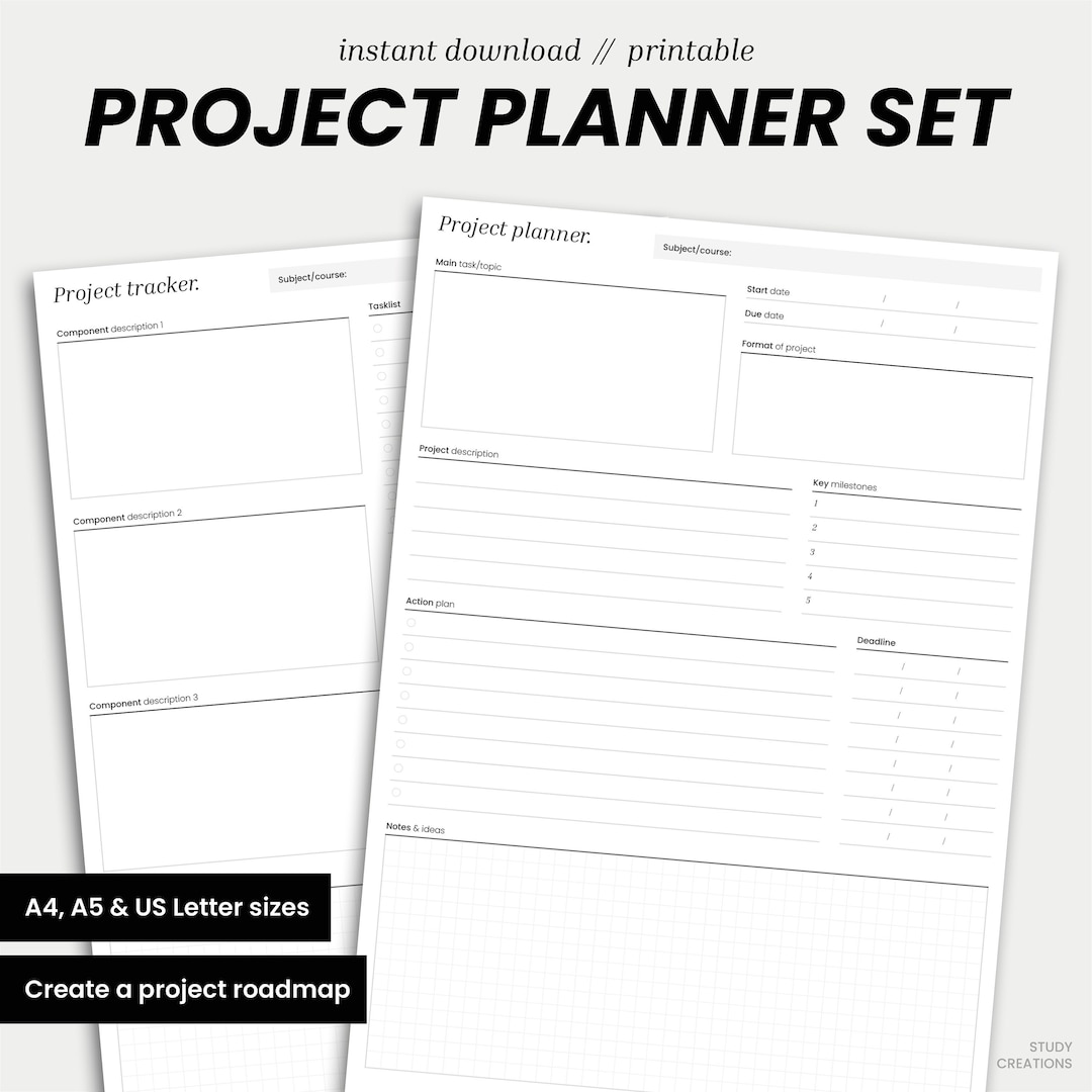 Project Planner Set | Project Management | Productivity Planner ...