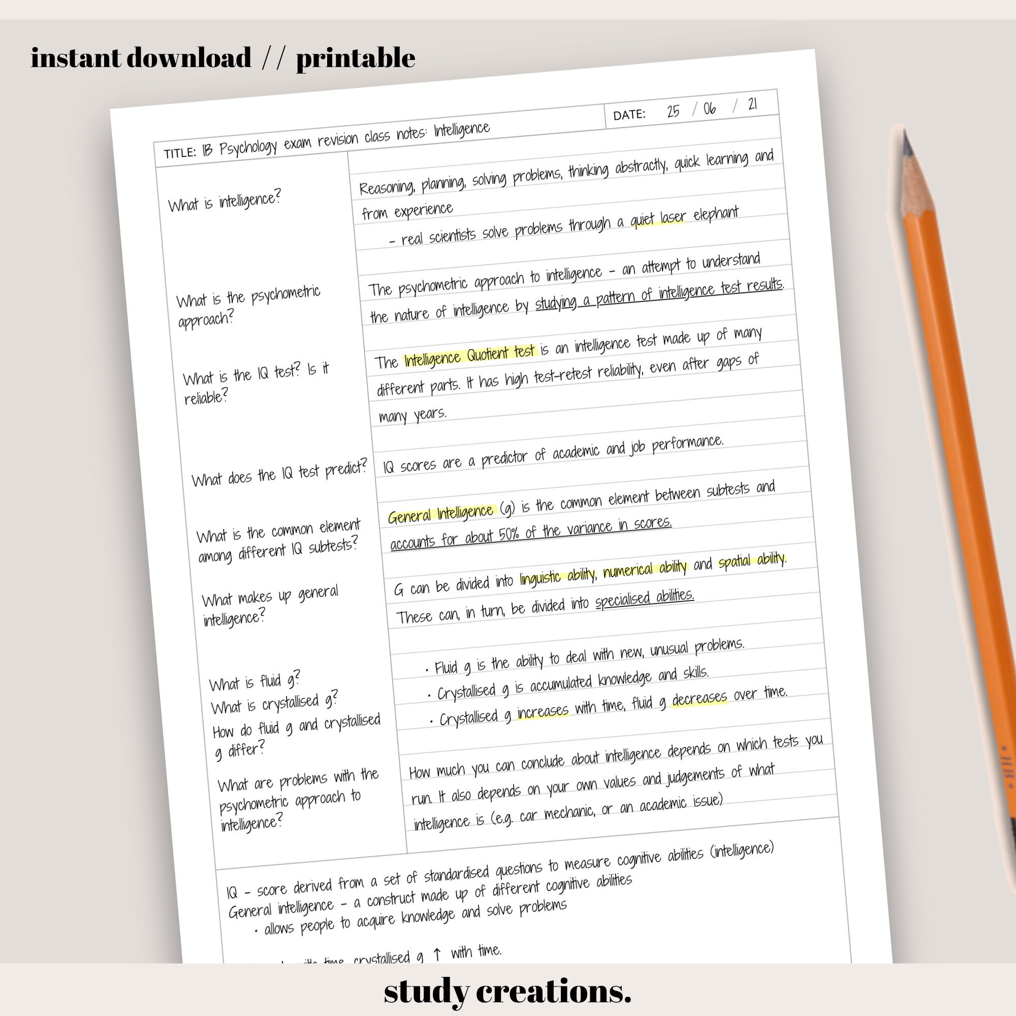 Cornell Note-taking Paper Printable Pack | Student Printables | Cornell ...