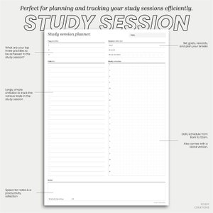Study Session Planner | Study Planner | Student Organiser | Study ...