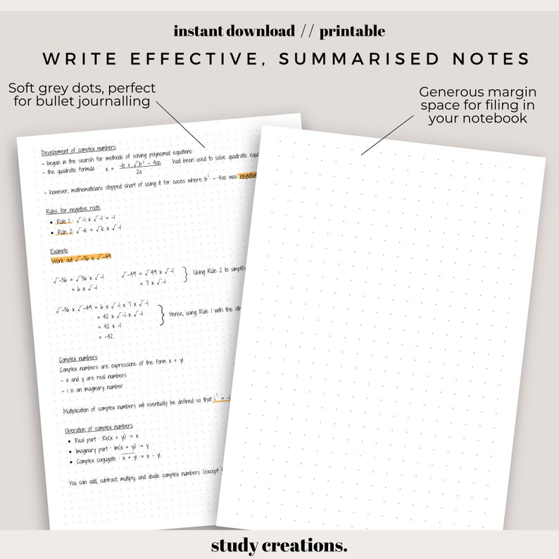 Dotted Note-taking Paper Printable Pack | Bullet Journal Paper | Note ...