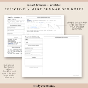 Chapter Summary Sheet for Students | Summary and Revision | Revision ...