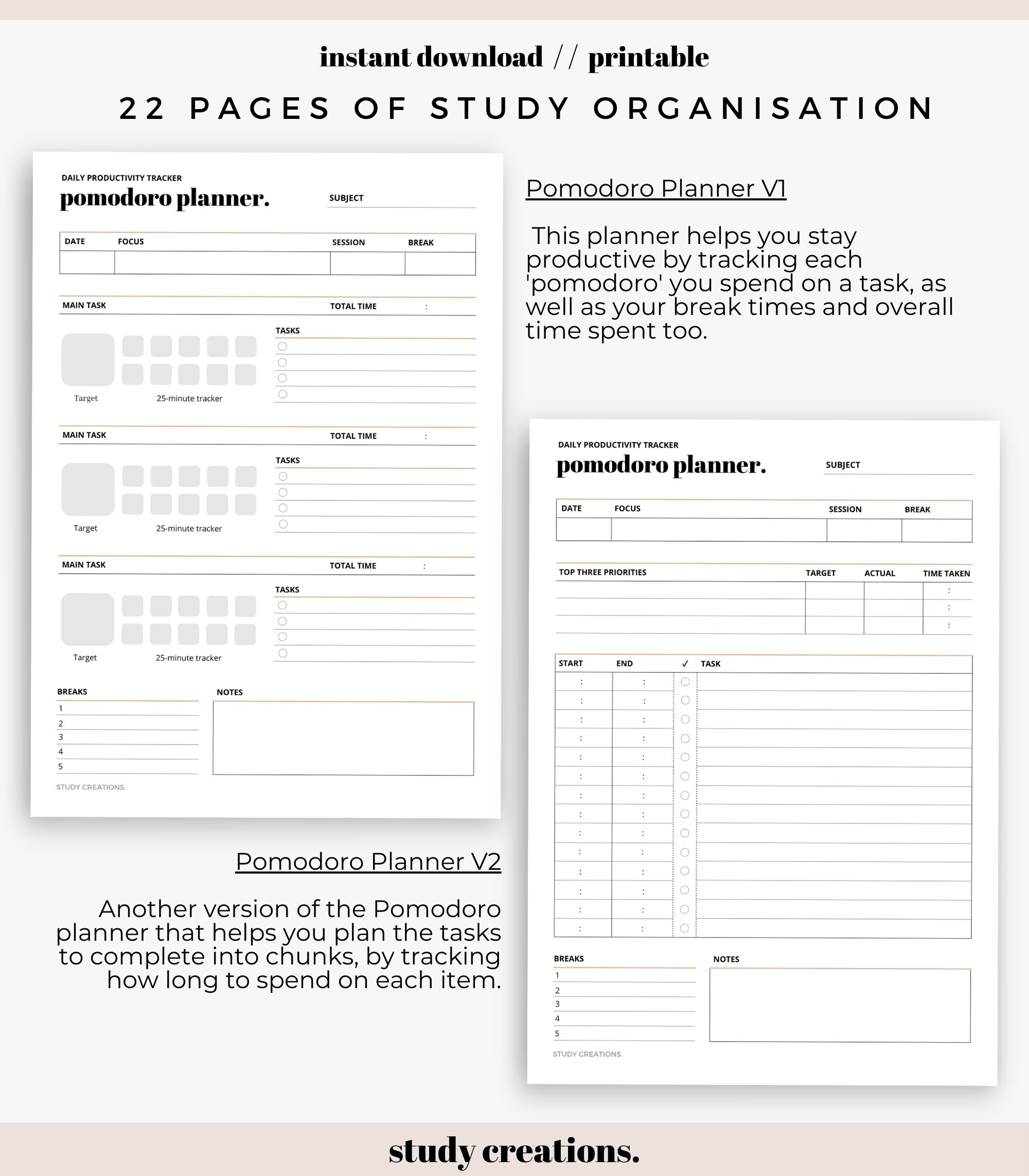 Student Planner Printable Study Planner Study Organiser | Etsy Australia