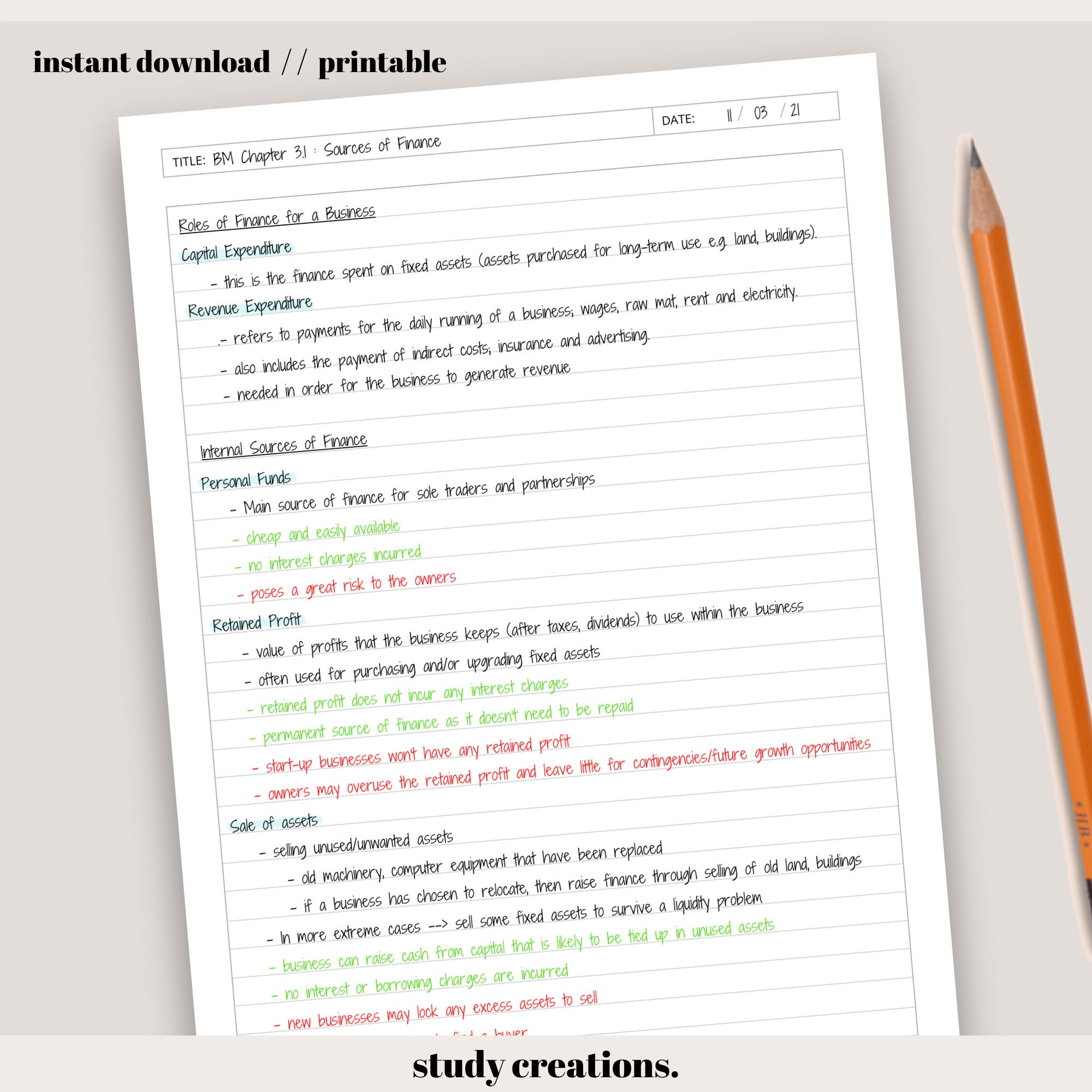 Lined Note-taking Paper Printable Pack Note Paper Printables for ...