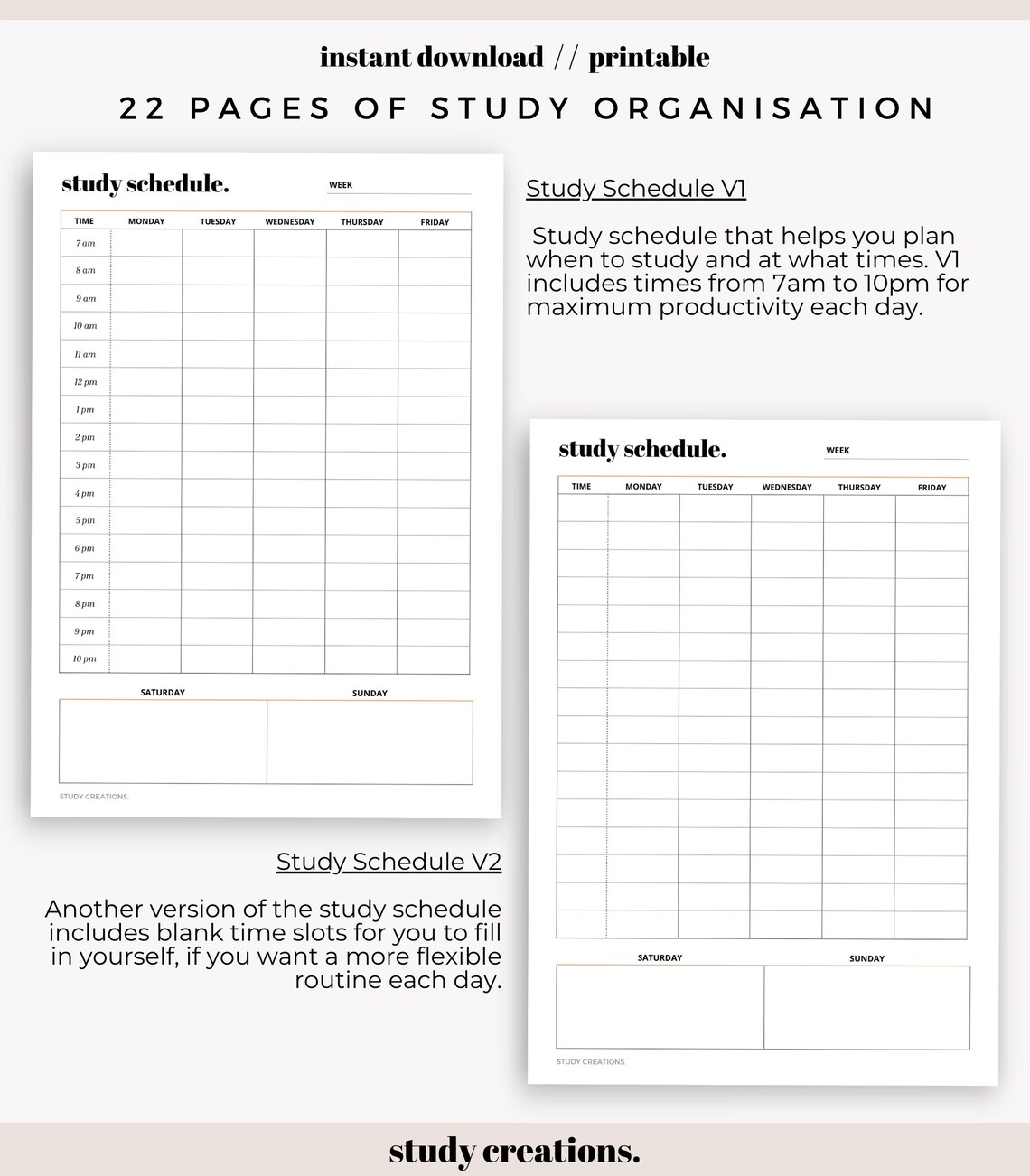 Student Planner Printable Study Planner Study Organiser - Etsy Australia