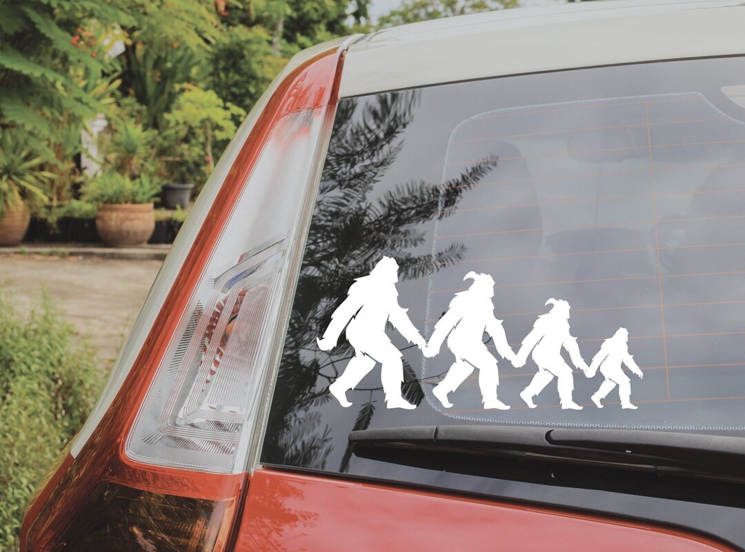 Bigfoot Family Car Window Decal - Etsy