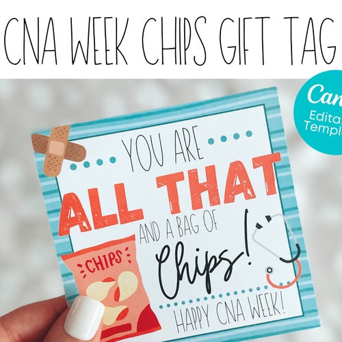 PRINTABLE Happy CNA Appreciation Week Gift Tag Nurse's - Etsy