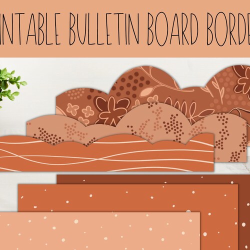 PRINTABLE Fall Neutrals Bulletin Board Borders Printable - Etsy