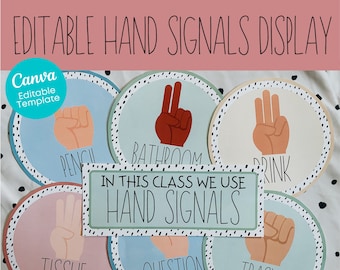 CLASS HAND SIGNALS Sign Language Flashcards Communication - Etsy Canada