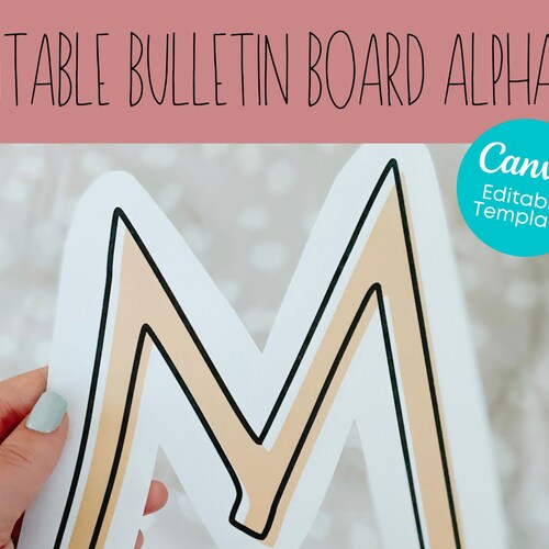 EDITABLE Dotted Classroom Bulletin Board Letters Full Alphabet - Etsy