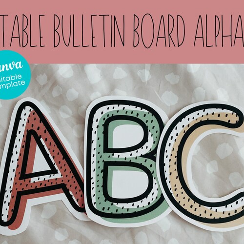 EDITABLE Dotted Classroom Bulletin Board Letters Full Alphabet - Etsy