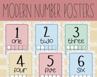 Number Posters 1 20 - Etsy