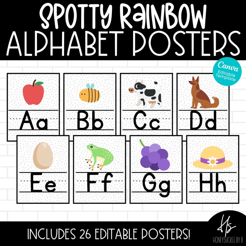 Colorful Alphabet Posters - Etsy