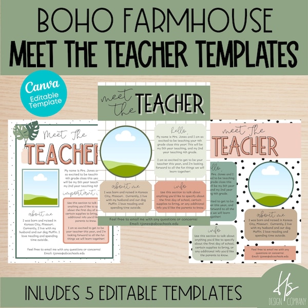 Farmhouse Meet the Teacher Template - Etsy