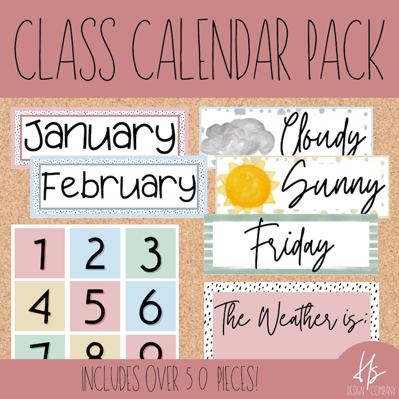 Colorful Calendar - Etsy