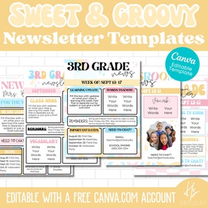 EDITABLE Classroom Newsletter Templates | Sweet & Groovy | Elementary ...