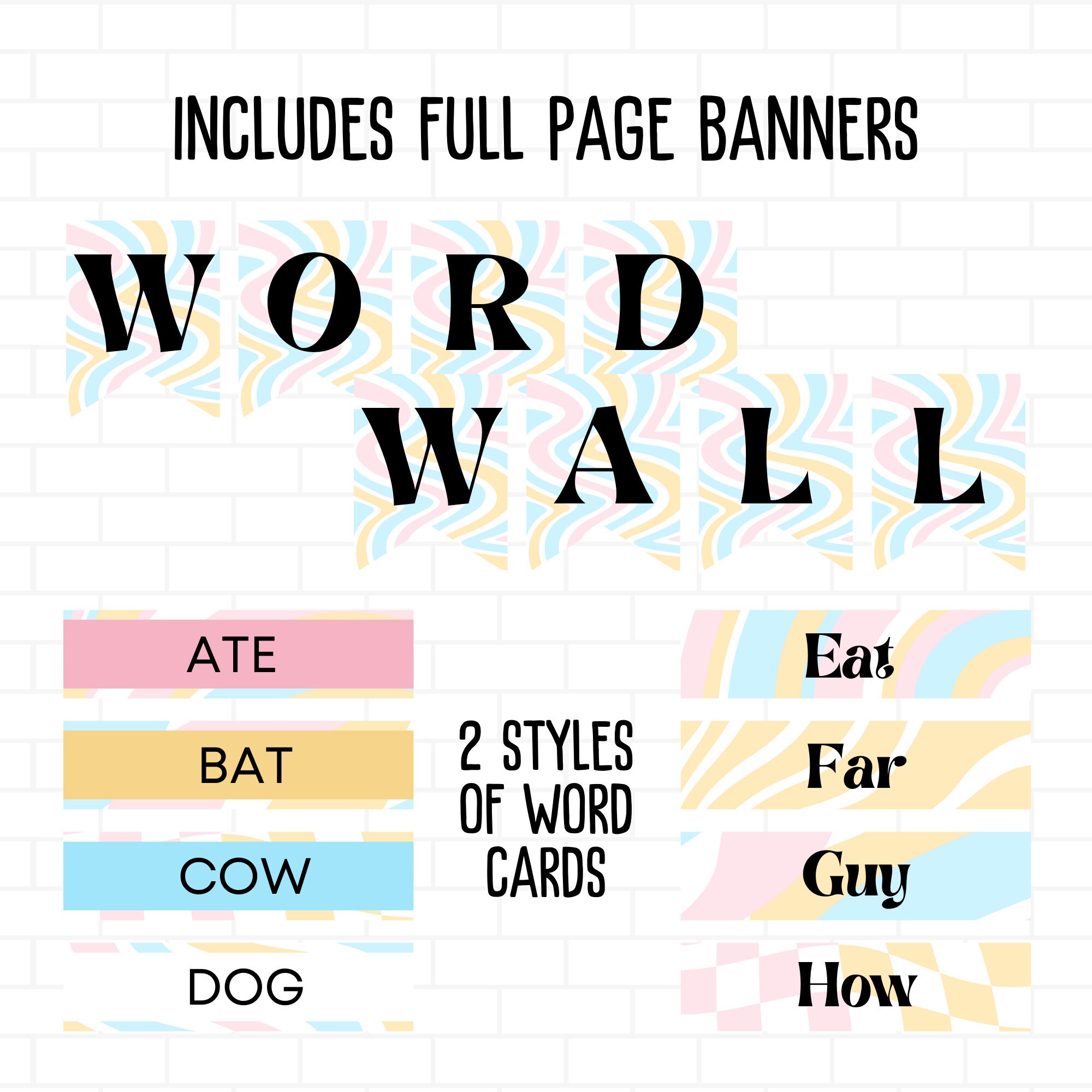 EDITABLE Word Wall Display | Sweet and Groovy | Bulletin Board Posters ...