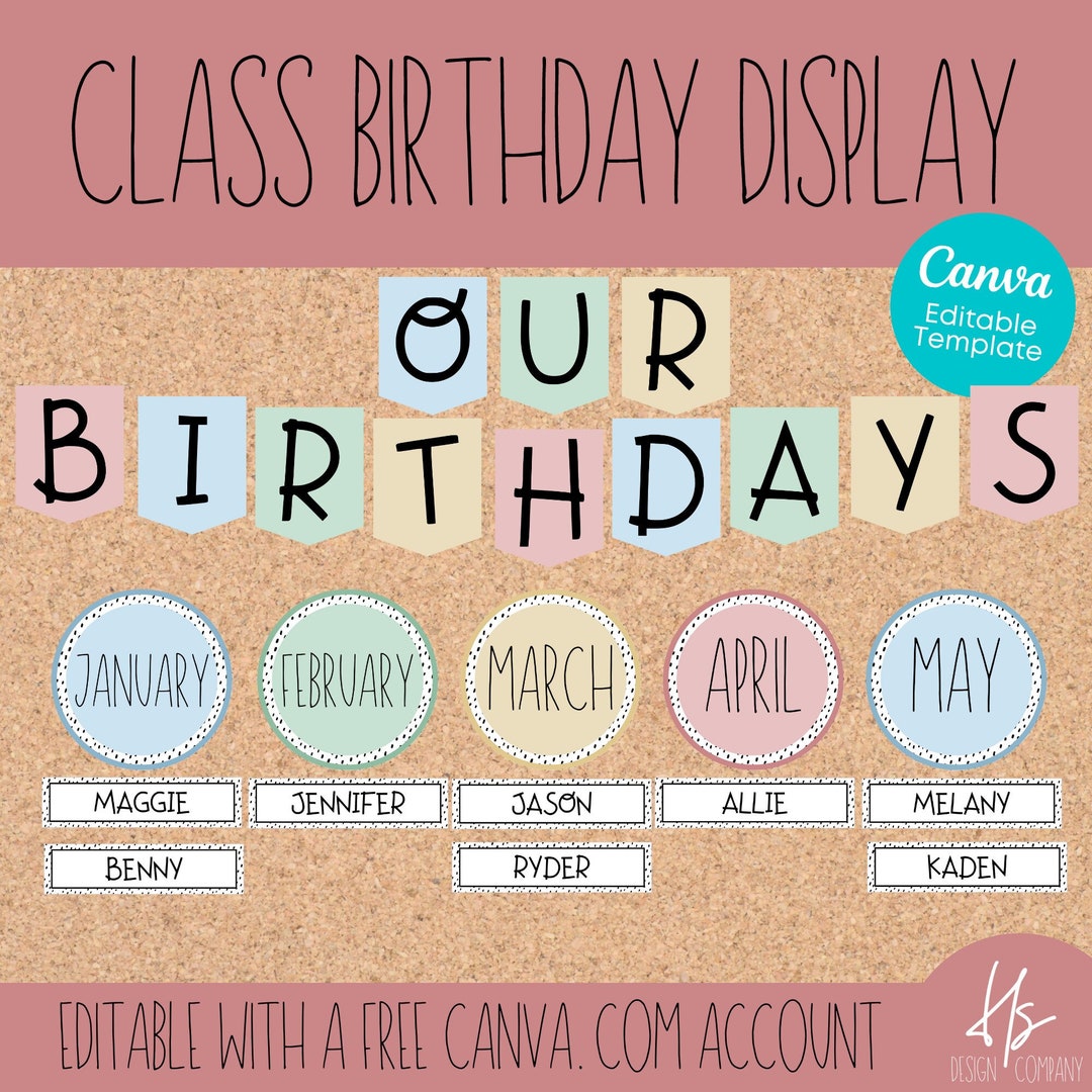 EDITABLE Classroom Birthday Display | Modern Colorful | Birthdays ...