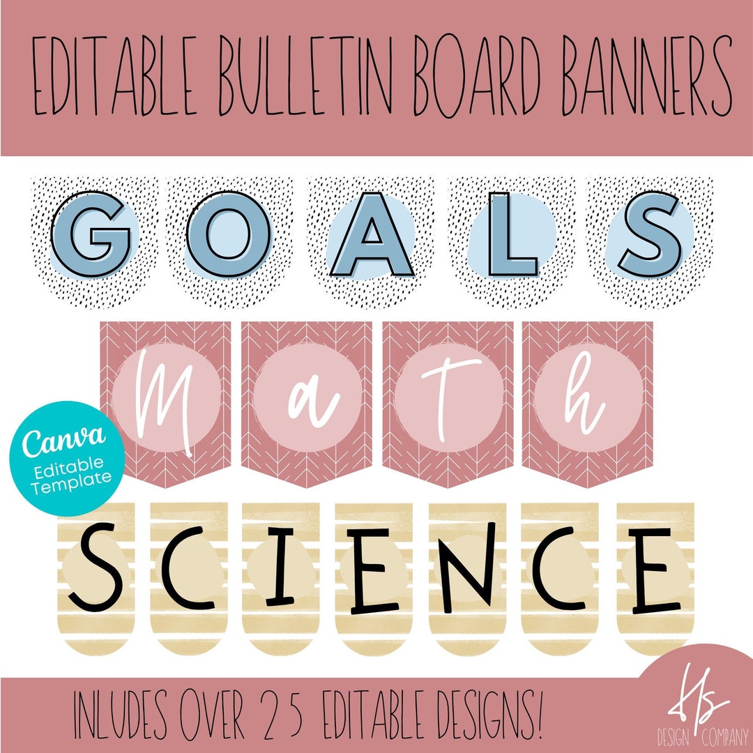 EDITABLE Bulletin Board Banner Letters | Printable Classroom Bunting ...