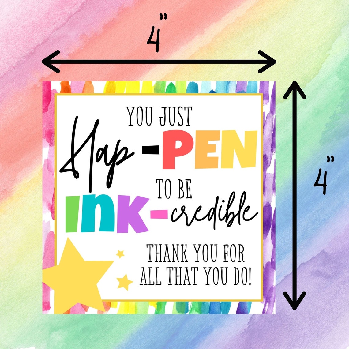 You Just Hap-Pen To Be Ink-credible Gift Tag Ink Pen Tag | Etsy