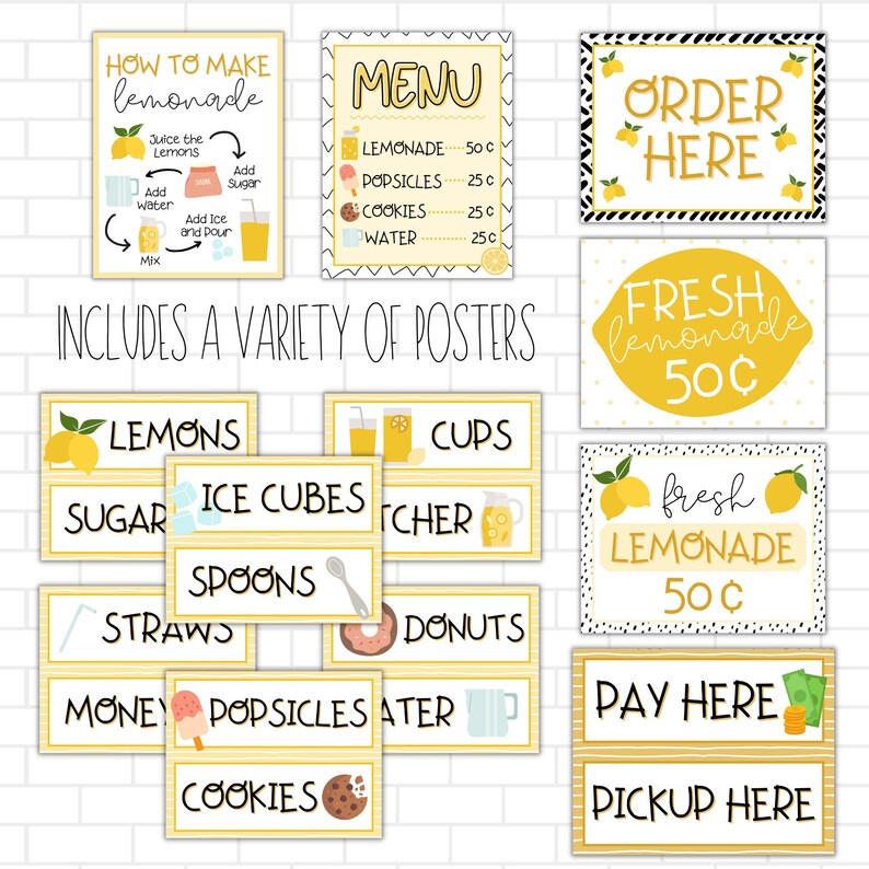 PRINTABLE Lemonade Stand Dramatic Play Kit Summer Activity - Etsy