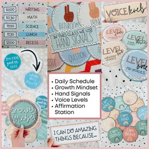 Modern Colorful Classroom Decor Bundle | Printable Classroom Posters ...