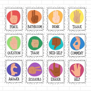 EDITABLE Hand Signals Poster Pack | Spotty Rainbow | Bulletin Board ...