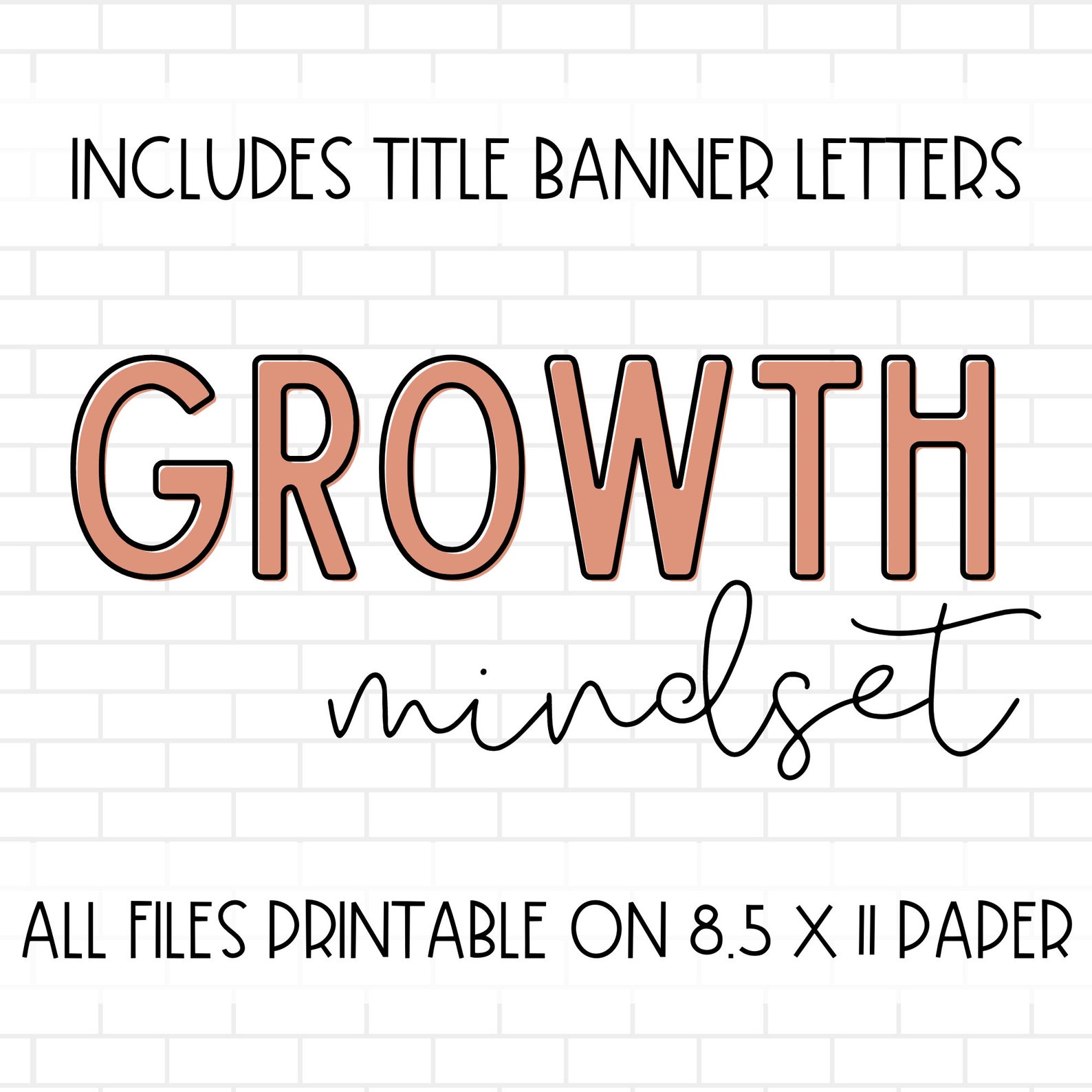PRINTABLE Boho Farmhouse Growth Mindset Posters Bulletin - Etsy