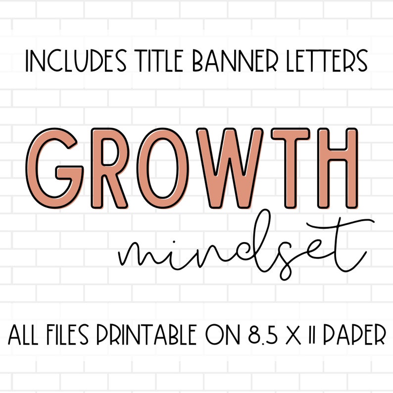 PRINTABLE Boho Farmhouse Growth Mindset Posters | Bulletin Board ...