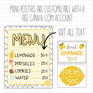 PRINTABLE Lemonade Stand Dramatic Play Kit Summer Activity - Etsy