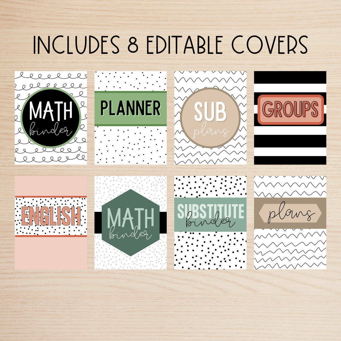 EDITABLE Boho Farmhouse Binder Covers & Spines Printable - Etsy