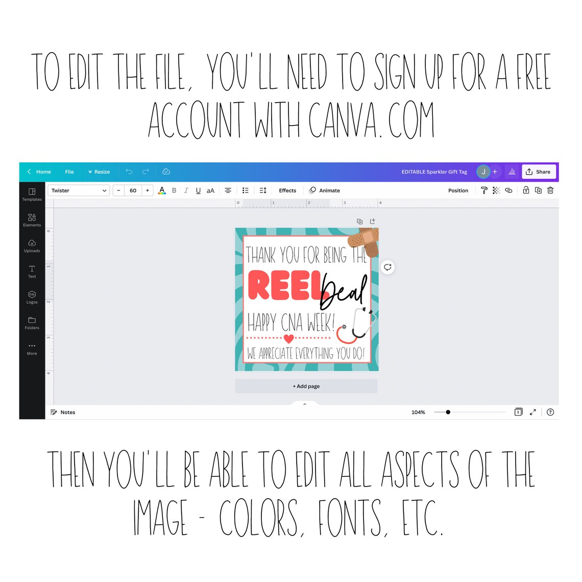 PRINTABLE Thank You for Being the Reel Deal Gift Tag CNA - Etsy