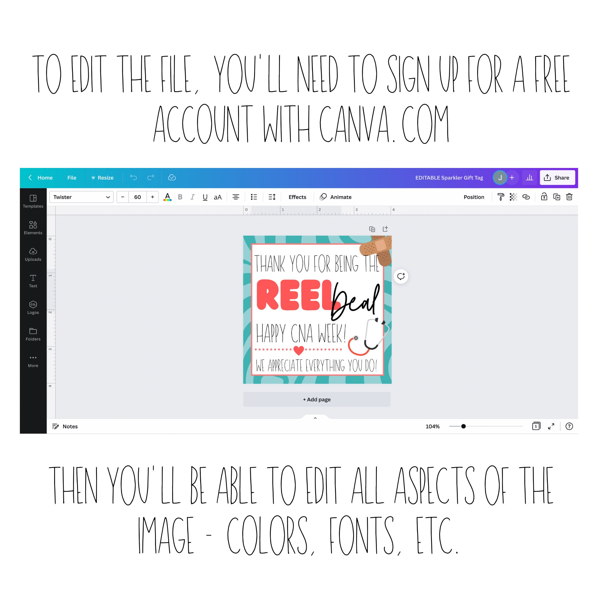 PRINTABLE Thank You for Being the Reel Deal Gift Tag CNA - Etsy