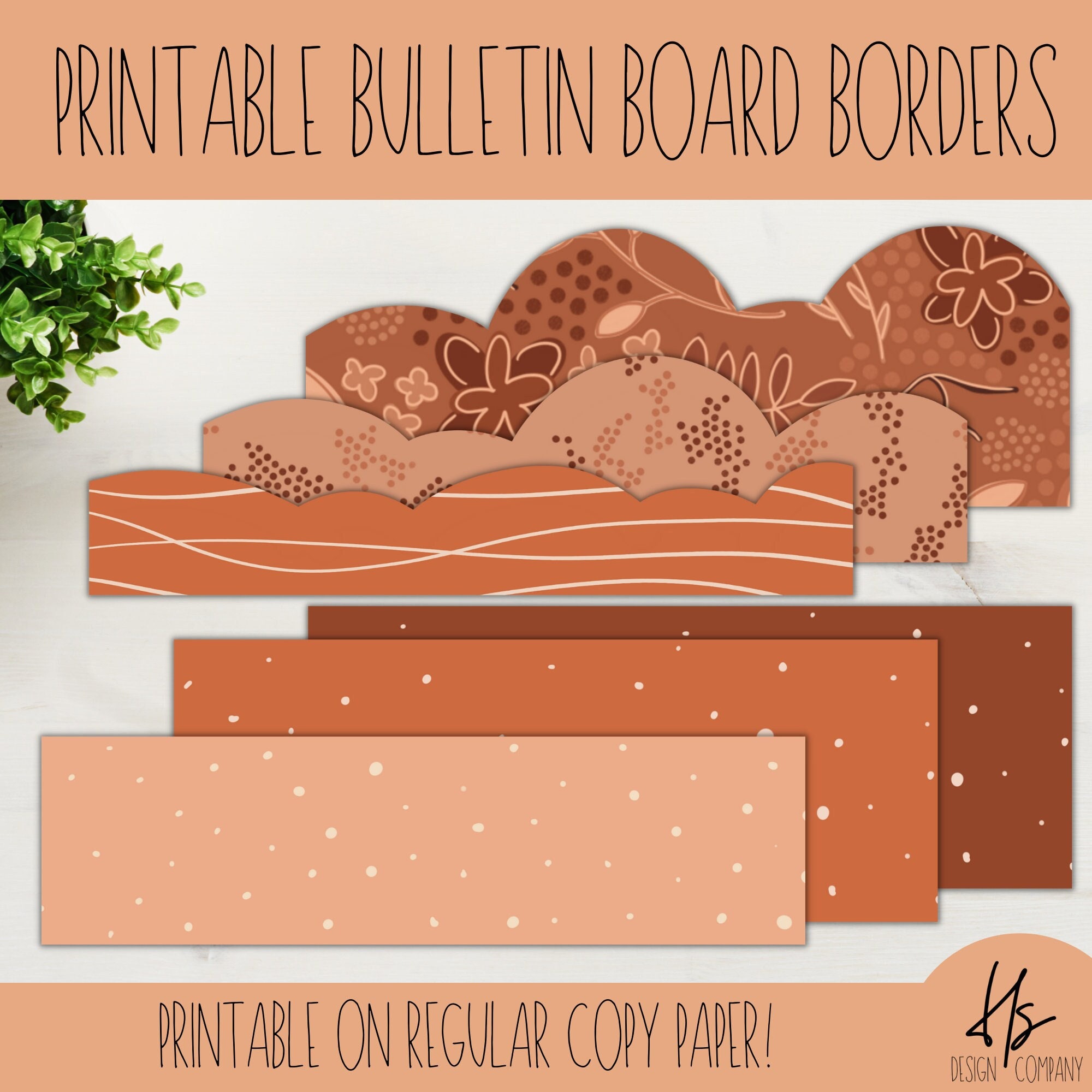 PRINTABLE Autumn Floral Bulletin Board Borders Printable - Etsy