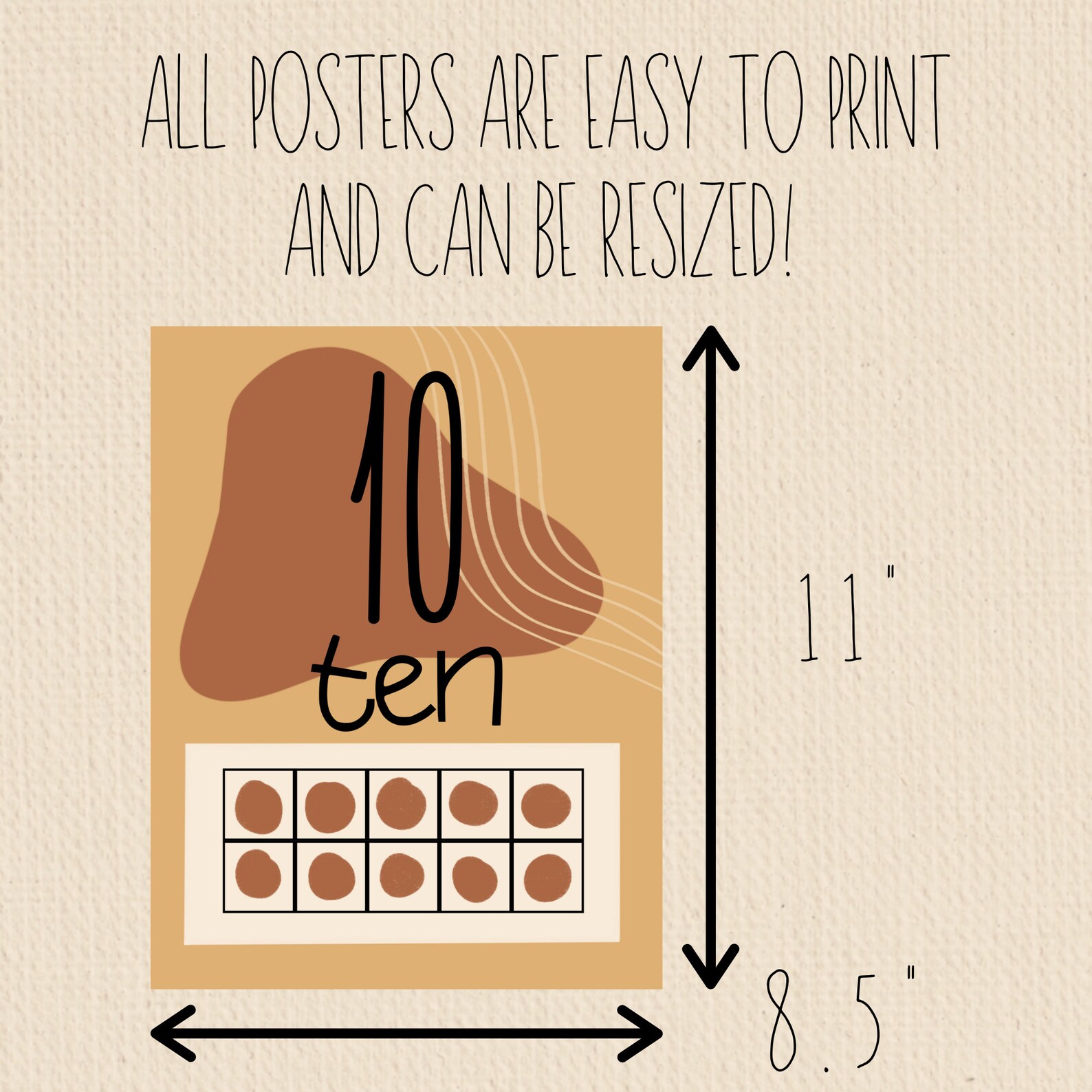 PRINTABLE Number Poster Pack Boho Style Bulletin Board - Etsy