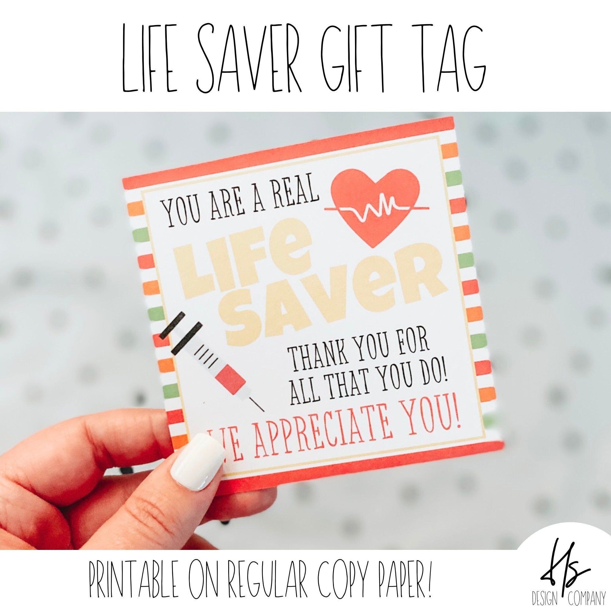 PRINTABLE You Are A Real Life Saver Gift Tag Nurse - Etsy