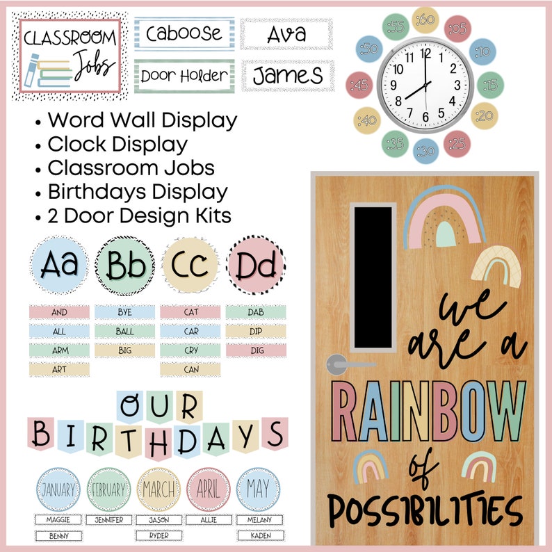 Modern Colorful Classroom Decor Bundle Printable Classroom - Etsy