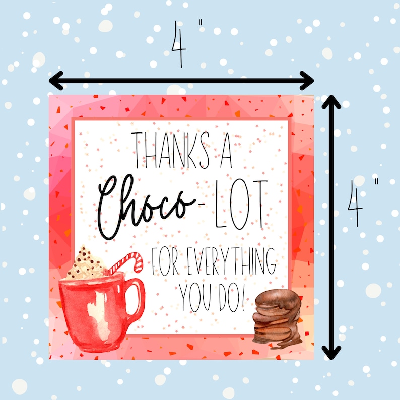 Thanks A Choco - LOT for All You Do Printable Gift Tag | Appreciation ...