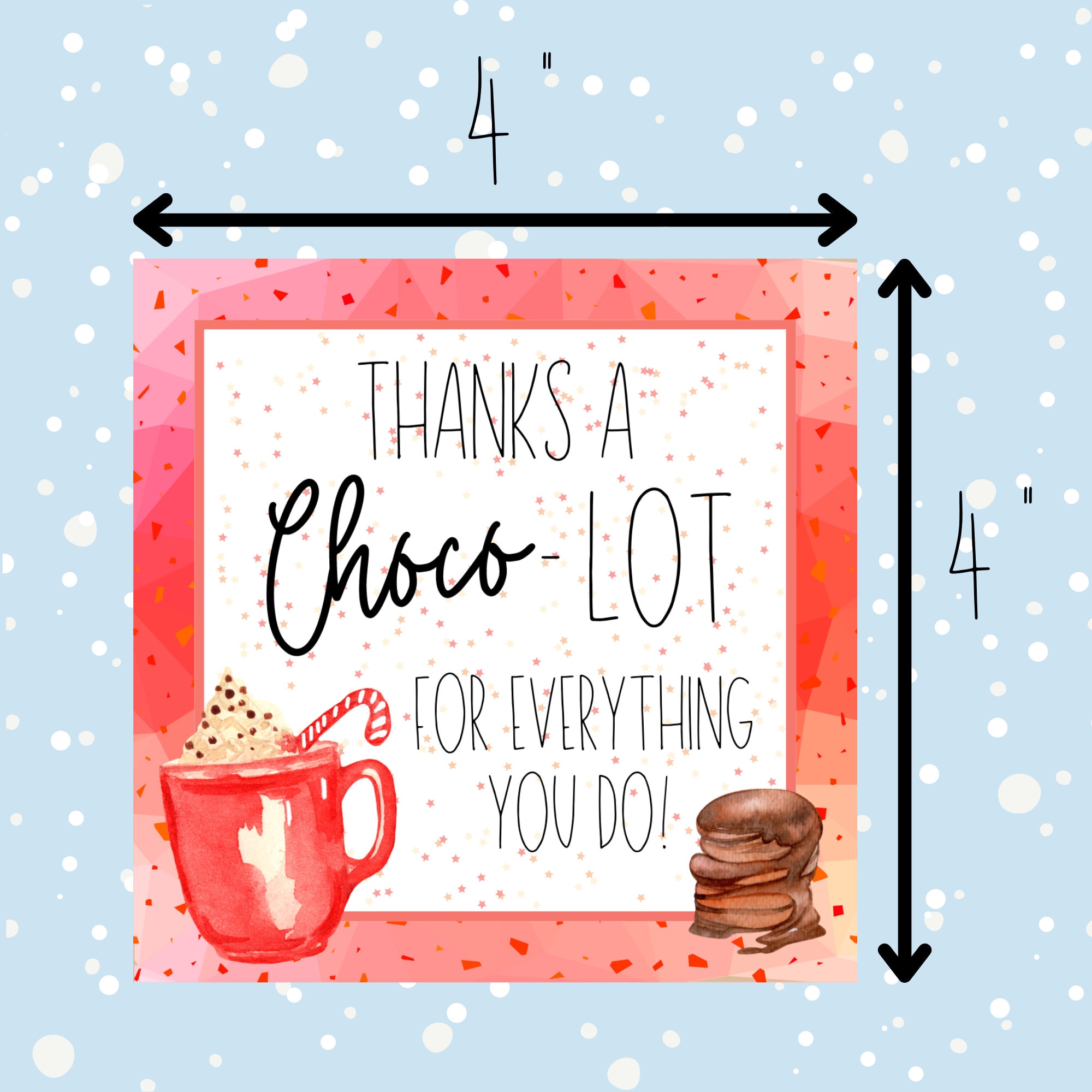 Thanks A Choco - LOT for All You Do Printable Gift Tag | Appreciation ...