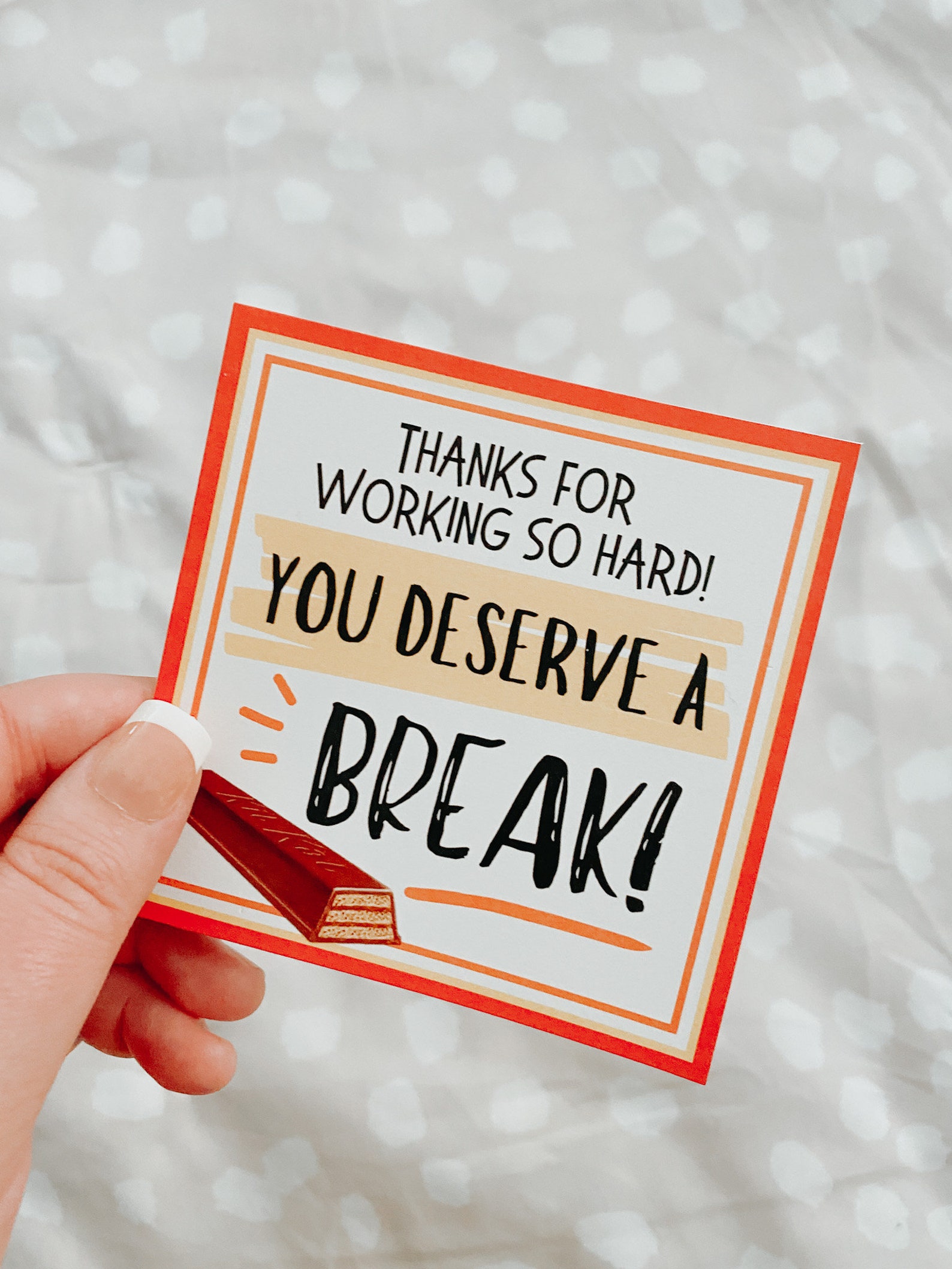 You Deserve A Break Kit Kat Gift Tag | Appreciation Gift Tag ...