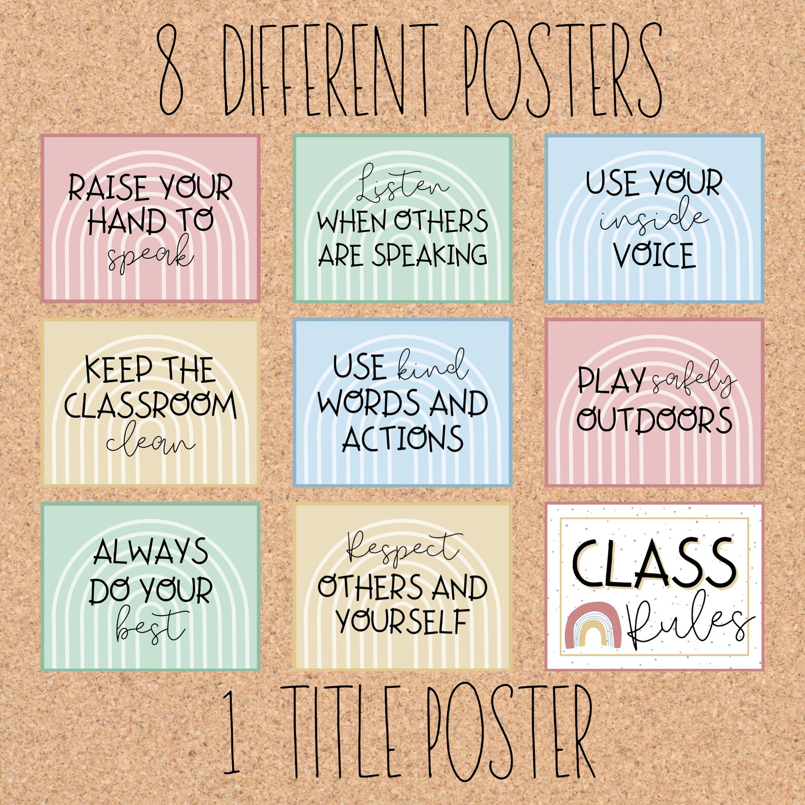 EDITABLE Classroom Rules Posters Printable Bulletin Board - Etsy