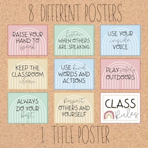 EDITABLE Classroom Rules Posters | Printable Bulletin Board Posters ...