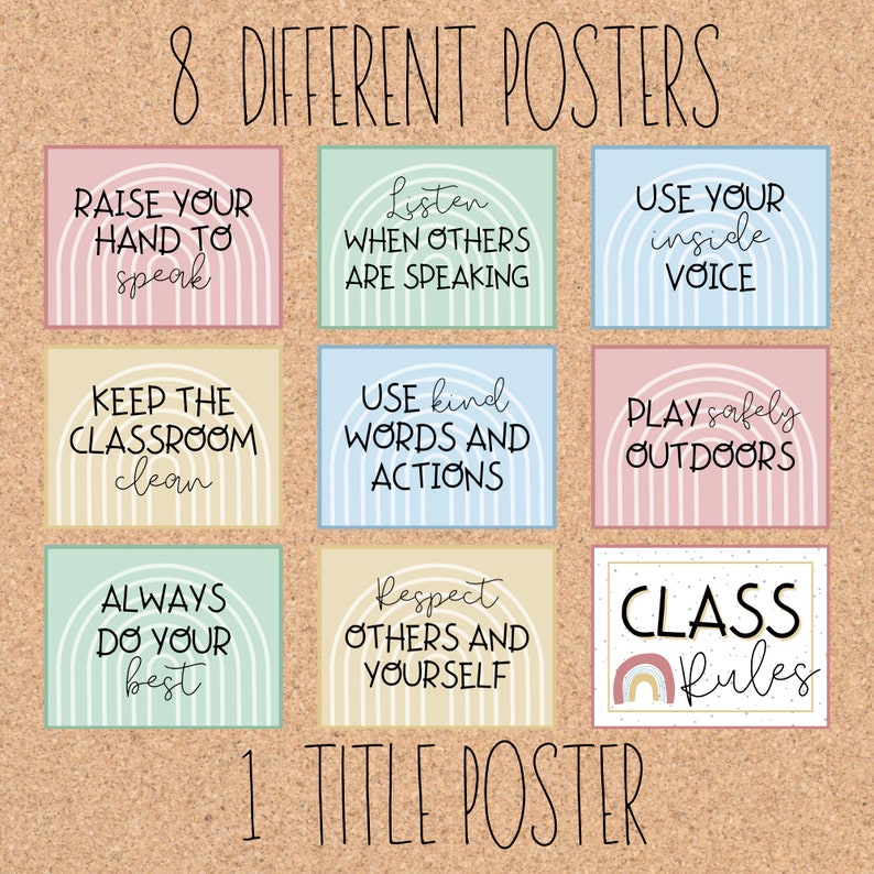 EDITABLE Classroom Rules Posters Printable Bulletin Board - Etsy