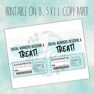 PRINTABLE Social Workers Deserve A Treat Candy Bar Wrap | Appreciation ...